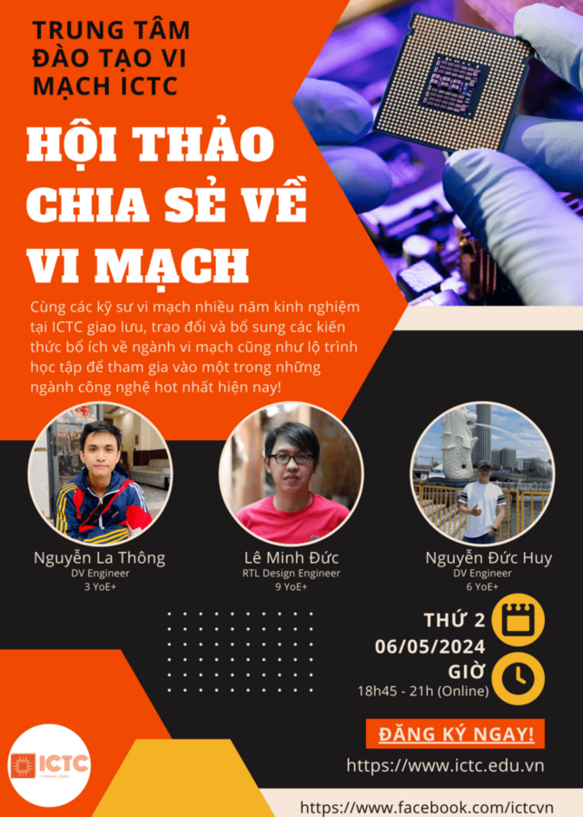 ICTC Tổ Chức Hội Thảo Chia Sẻ Kiến Thức Vi Mạch Online Tháng 05/2024!
